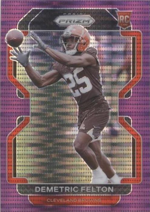 2021 Panini Prizm - Rookie Demetric Felton #411 Purple Pulsar Prizm (RC ...