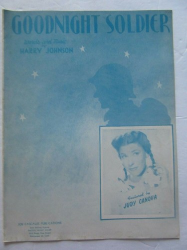 Goodnight Soldier by Harry Johnson 1943 vintage sheet music | eBay