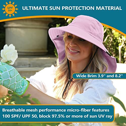 Solaris Neck Flap Wide Brim Sun hat for Men Women, UPF 50 One Size, #2 ...
