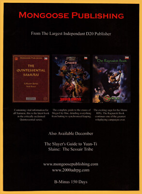 D20 Mongoose Publishing Judge Dredd Slaine Game Print Ad / Poster Promo ...