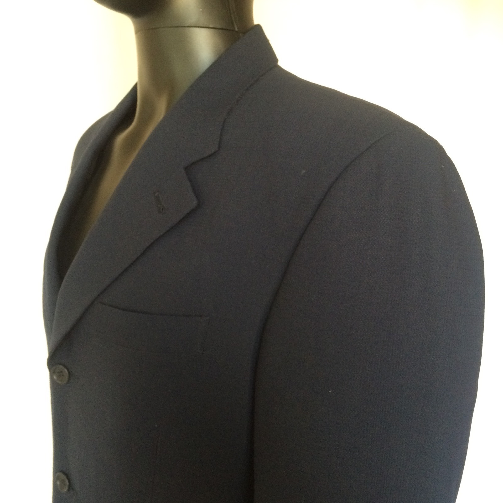Enzo Tovare Mens 3 Button Suit Jacket Size 42S Coat Blue Wool Dress ...