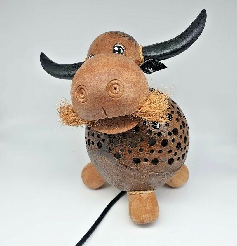 Gift Animal Lamp Buffalo Thai Hand Carved Handmade Wooden Crafts ...