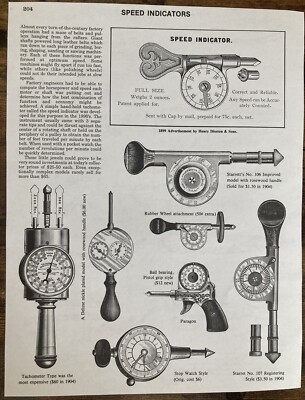 Book Clipping Photo Vintage Tools Wall Art Speed Indicators | eBay