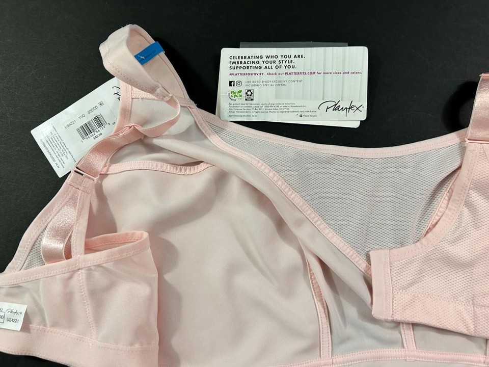 Playtex Secrets bra Bounce Control size 46DDD 48DDD 50DDD wireless 4221 ...