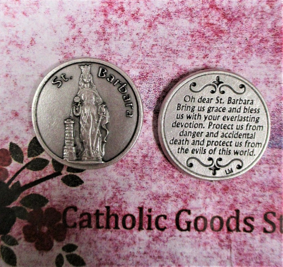 St. Barbara - Prayer to Saint Barbara - Pocket Coin | eBay
