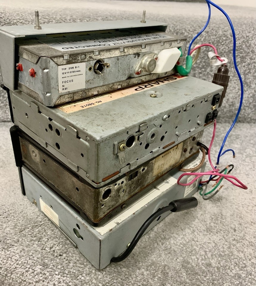 Job lot of 4 , car radio sharp, Motorola, PYE, focus classic/ vintage ...