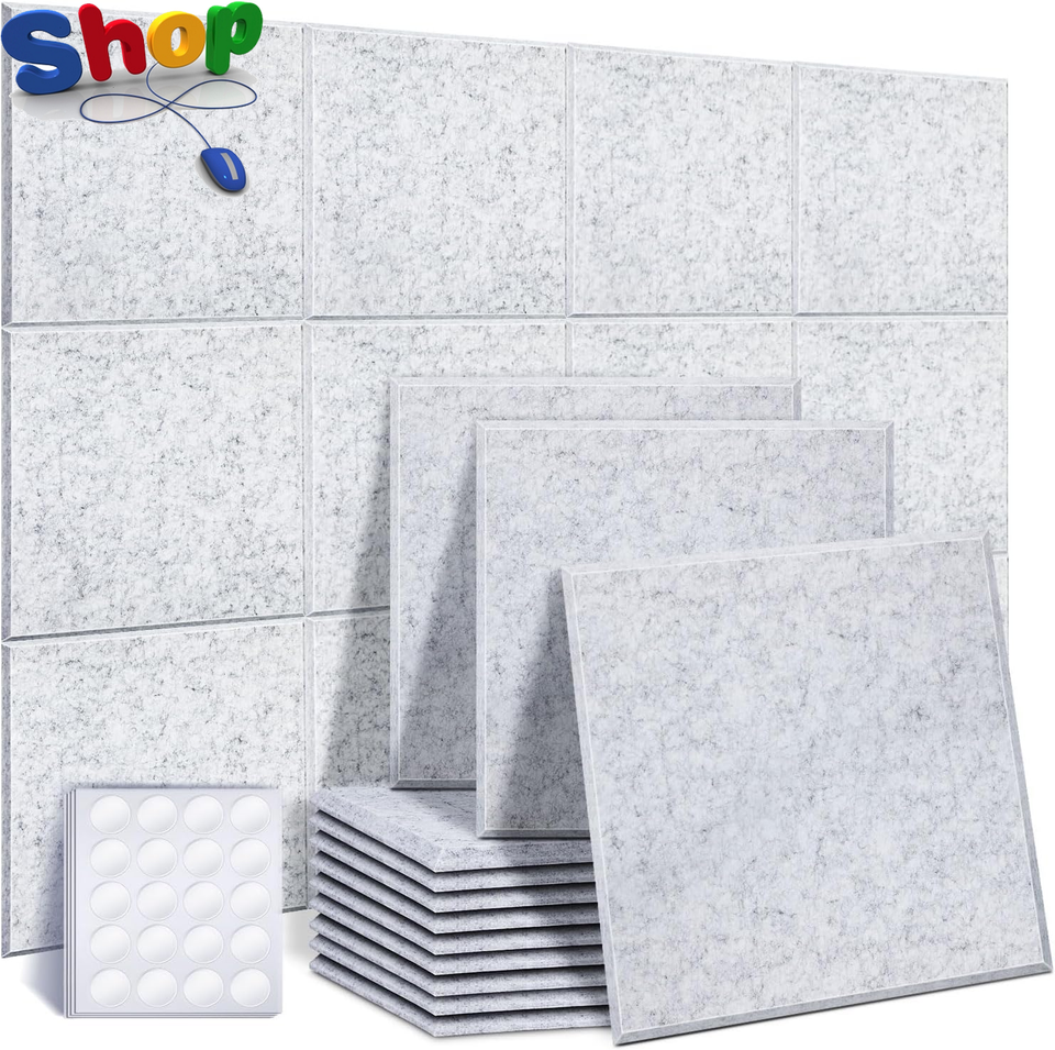 Sound Proofing Panels 24 Pack with Double Sided Tape, 30X30X1 Cm ...