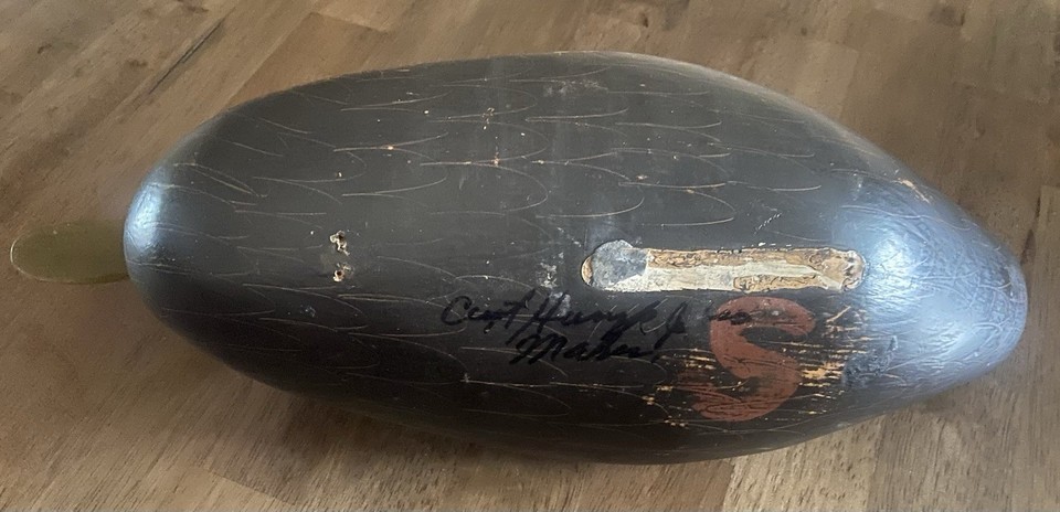 Rare Antique Style Harry Jobes Hand Carved/Signed Black Duck Decoy ...