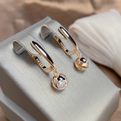 Ohrringe Ohrhänger Creole 585 RG Rosegold Rotgold mit Zirkon Edelstein ...