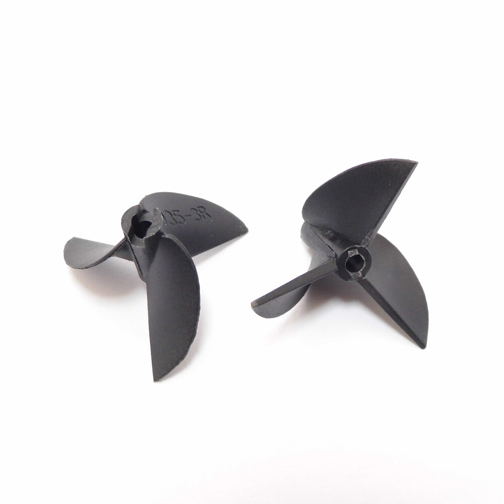 2x 3 Blade Nylon Propeller Prop 32-55mm Pitch 1.4 fr 3/4/ 4.76mm Shaft ...