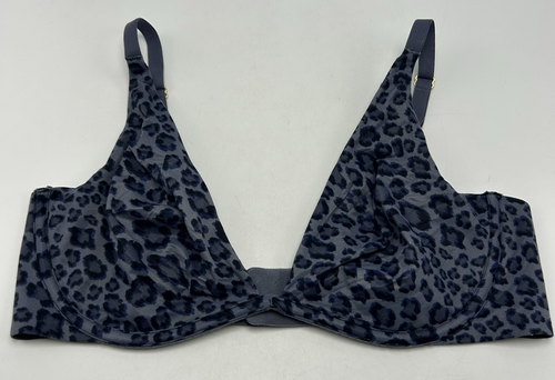 Victoria's Secret Bra 34D Incredible by VS Unlined Plunge Gray Leopard ...