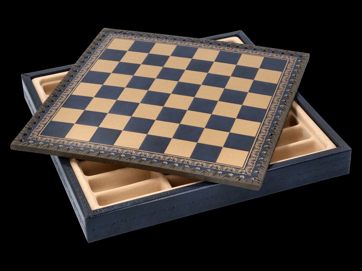 Öko-Leder Schachbrett & Dame Box | Schach Figuren Aufbewahrung, 21,5 x ...