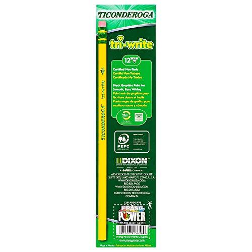 Ticonderoga Tri-Write Triangular Pencils, Wood-Cased #2 HB Soft, Yellow ...