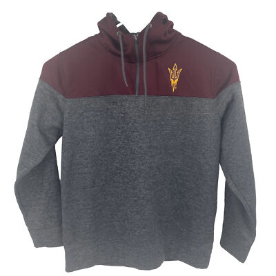 Arizona State Sun Devils ASU 1/4 Zip Hooded Pullover Mens Sz XL | eBay