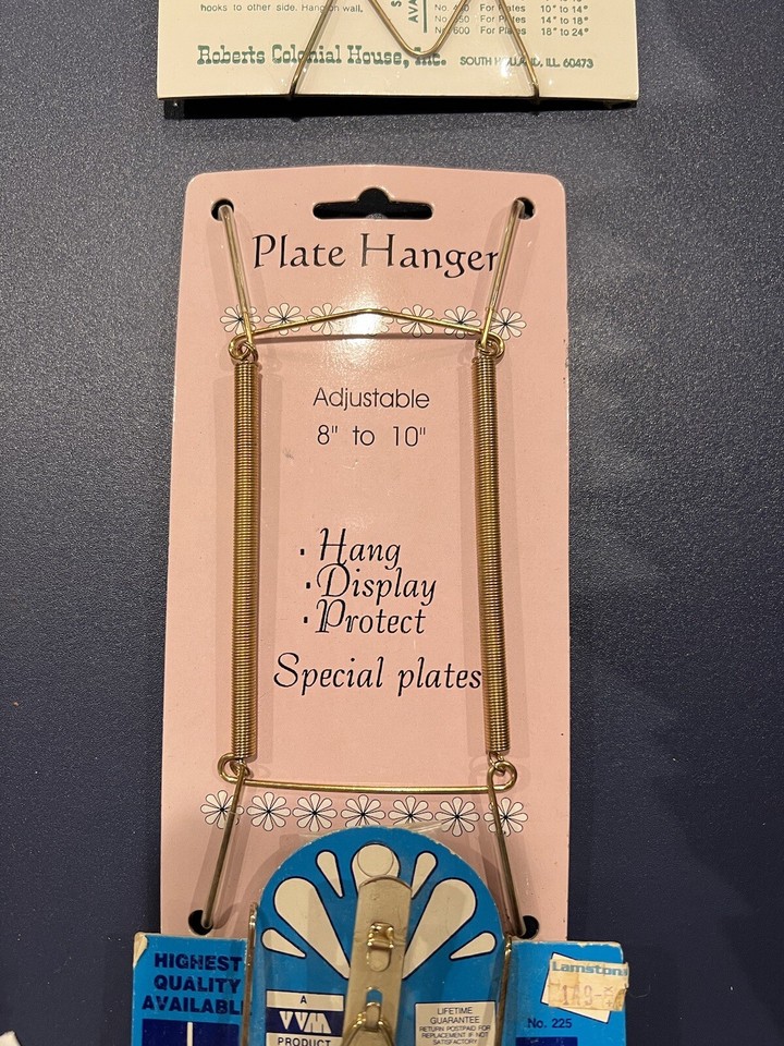 24 50’s 60’s 70’s Vtg Plate Hangers Spring Hook Wire Holders NIP Lot | eBay