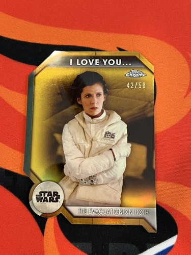 2024 Topps Star Wars Chrome Princess Leia I Love You GOLD Refractor ...