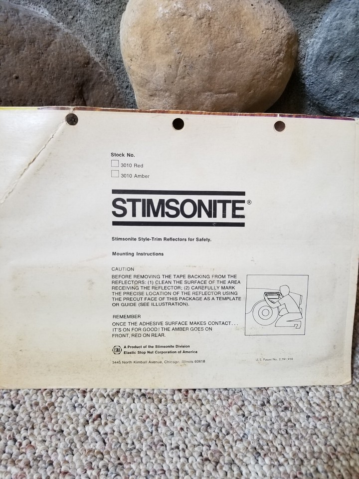 Vintage 1960-70’s Chevy Ford Stimsonite Auto-side Reflectors Red Stick ...