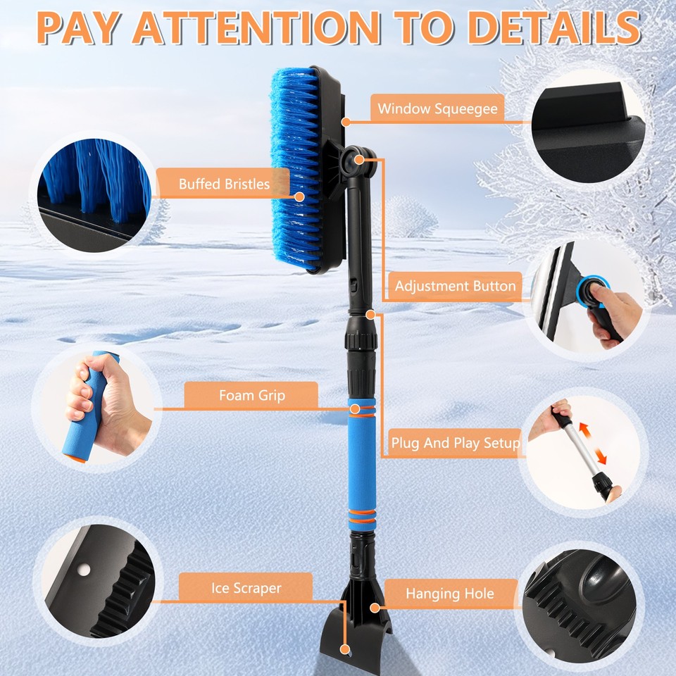 Winter Brush For Car Truck SUV Windshield Snow Remover Scraper With Ice ...