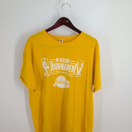 Los Angeles Lakers Basketball NBA Fruit Of The Loom Mens Yellow T-Shirt ...