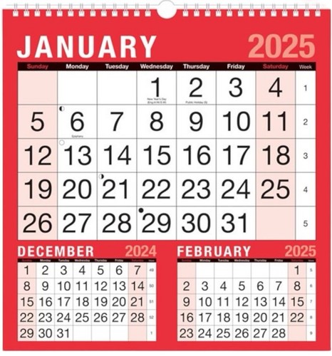 2025 Wall Calendar Calendar, Large 3 Month to View Planner Easy View ...