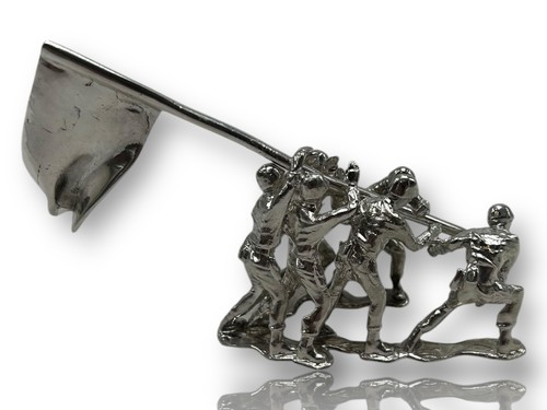 2.88 oz Pure .999 Silver Bullion Statue USMC Iwo Jima Flag Raising WW2 ...