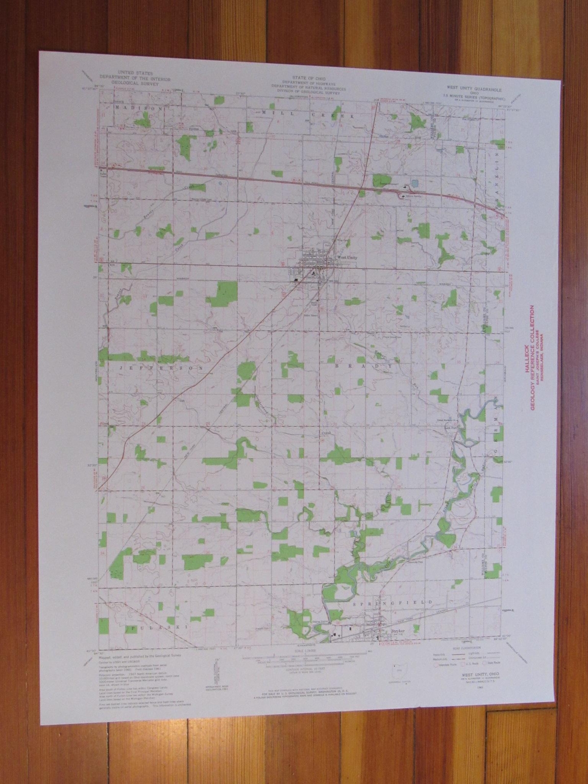 West Unity Ohio 1962 Original Vintage USGS Topo Map | eBay