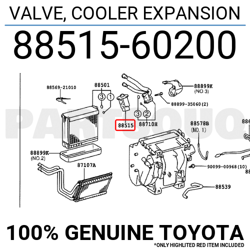 8851560200 Genuine Toyota VALVE, COOLER EXPANSION 88515-60200 | eBay