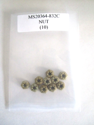 MS20364-832C Hex Nut 8-32 Self-Locking Plated Steel Alt. AN364-832C ...