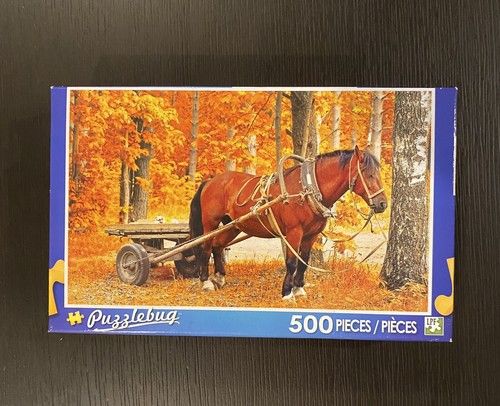 Puzzlebug Horse and Cart in a Golden Autumn Forest 500 Piece Jigsaw ...