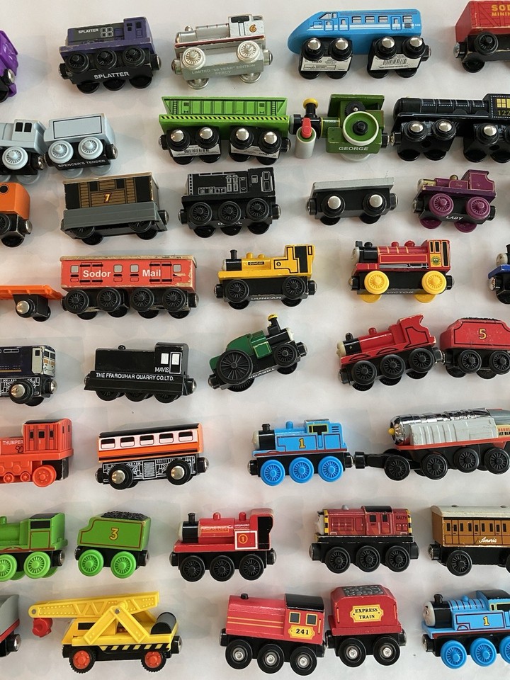 56 Pieces Thomas The Train Wooden Railway Lot Trains Cars Tank Engine ...