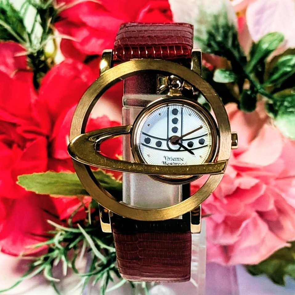 Good Condition Vivienne Westwood Watch Silver & Gold Planet Ring Unique ...