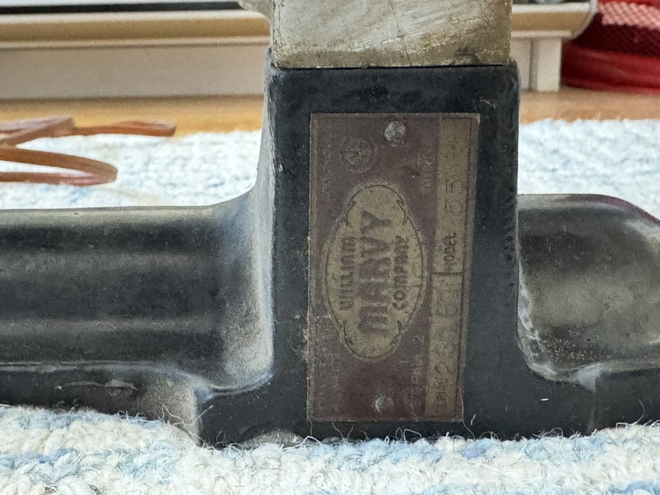 Vintage William Marvy Barber Pole WORKS - HAIR STYLIST sign - Cast Iron ...