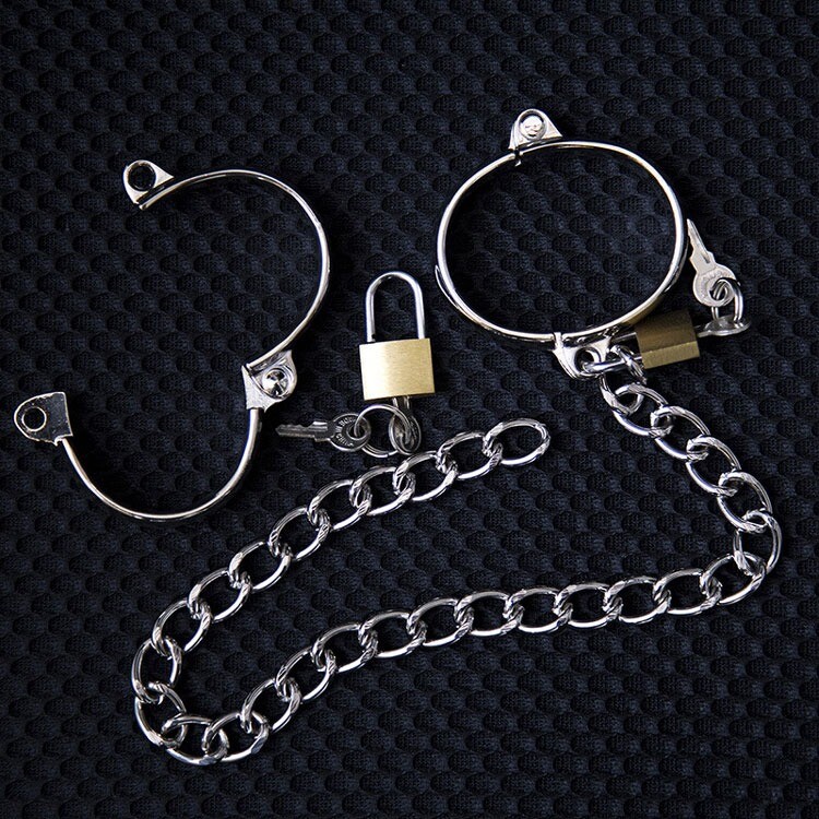 Bondage Metal Handcuffs Wrist Ankle Cuffs Neck Collar Shackle Slave ...
