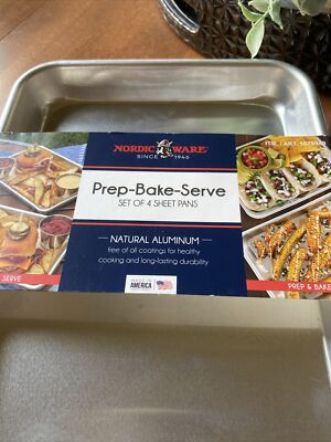 Nordic ware 4 prep Bake & Serve 8x11 Sheet Pans Made In America | eBay
