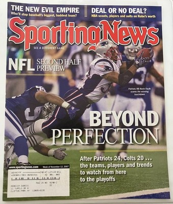 New England Patriots KEVIN FAULK November 12, 2007 SPORTING NEWS ...