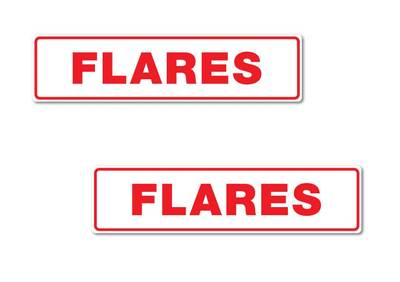 Flares stickers 200mm 2 pack quality water and fadeproof vinyl boat ...
