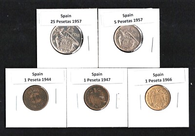 SPAIN 1944-1966 SET OF 5 COINS | eBay