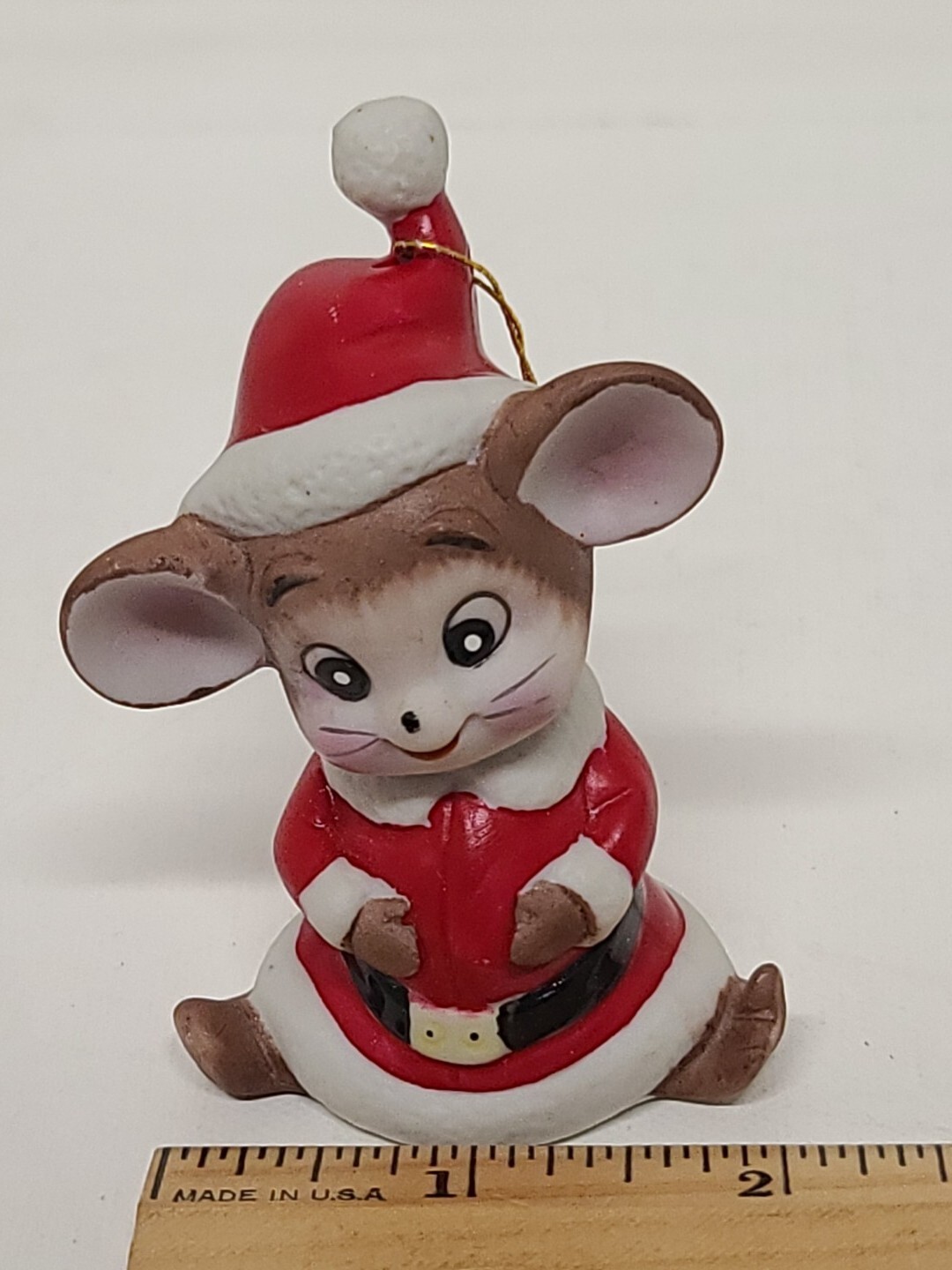 Santa Claus Mouse Animal Christmas Ornament Holiday Decoration Vintage ...