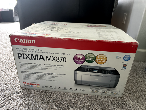 Canon Pixma MX870 Inkjet Color Printer, For Parts Only/Non Working B200 ...