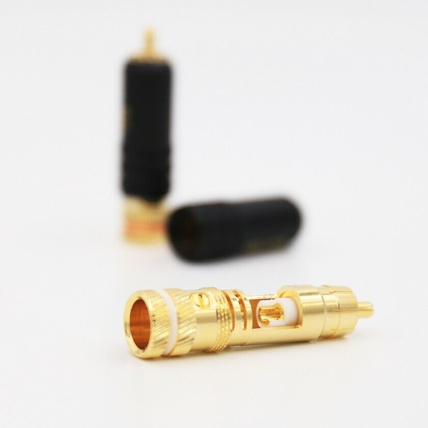 4PCS RCA plug High quality 24k Gold plated Soldering HIFI Audio Cable ...