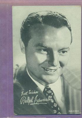 1950'S EXHIBIT SUPPLY ARCADE CARD ANNOUNCER, PRODUCER ACTOR RALPH ...