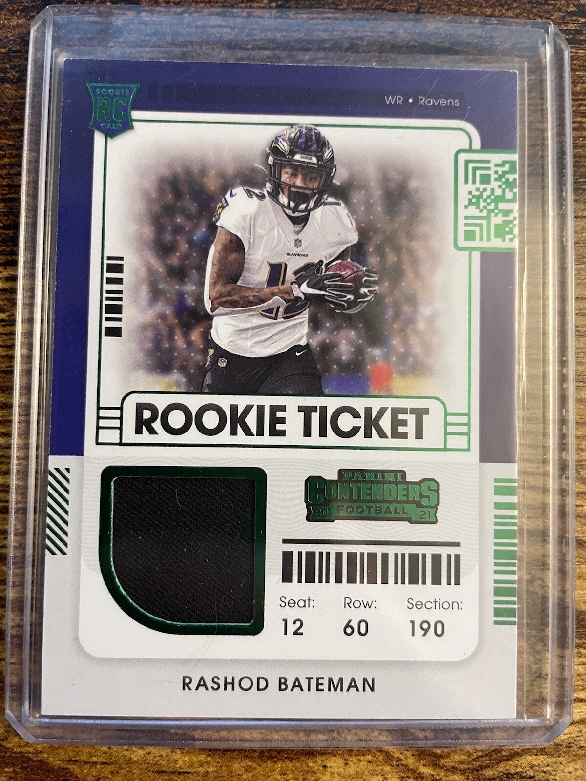 2021 Panini Contenders Rashod Bateman Rookie Ticket Patch Green, RTS ...