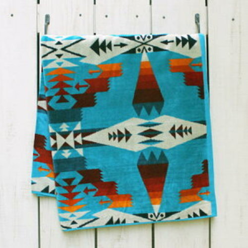 Pendleton Towel Blanket TUCSON Turquoise Oversized 102×178cm Cotton | eBay
