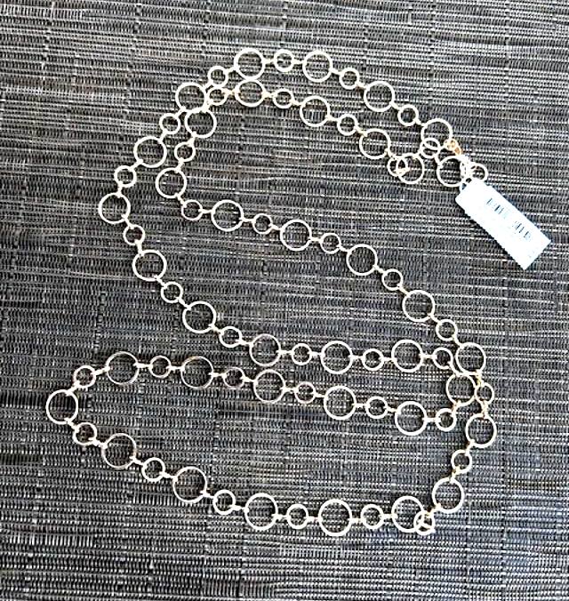 Charter Club Gold Tone Long Necklace | Geo Link Chain 42" Fashion ...