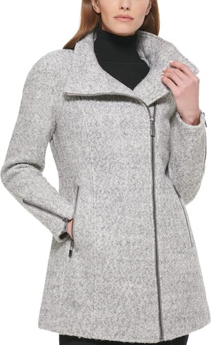Calvin Klein womens Asymmetrical Wool Jacket Light Grey, XX-Large | eBay
