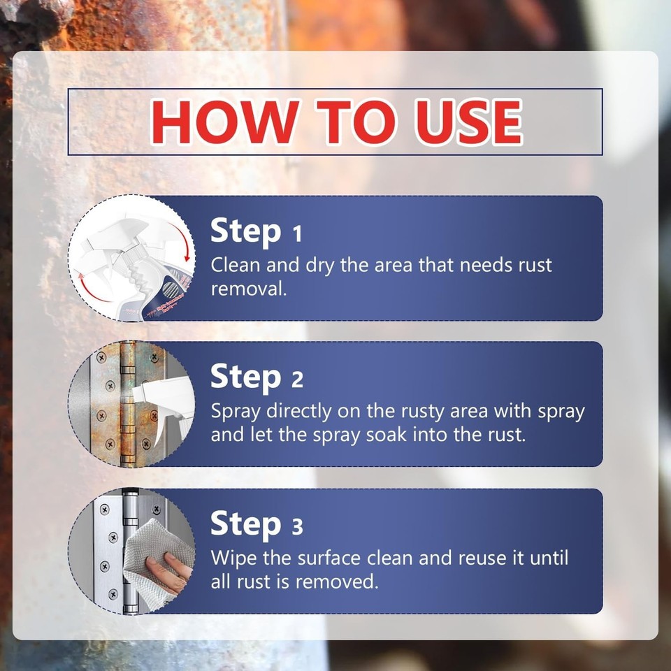 Heavy Duty Rust Removal for Metal,Multipurpose Rust Remover Spray ...