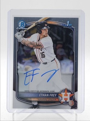 ETHAN FREY 2025 BOWMAN CHROME DRAFT 1ST AUTOGRAPH ASTROS AUTO Q6017 | eBay