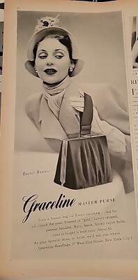 1949 Women's Graceline Original Easter Bonnie Purse Handbag vintage Hat ad | eBay