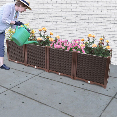 Raised Garden Bed Large Planter Box Raised Garden Bed Box with ...