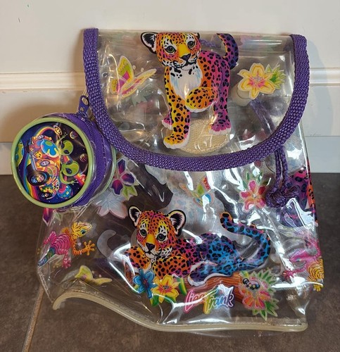 Lisa Frank 1990's Rainbow Leopard Mini Drawstring Backpack with alien ...